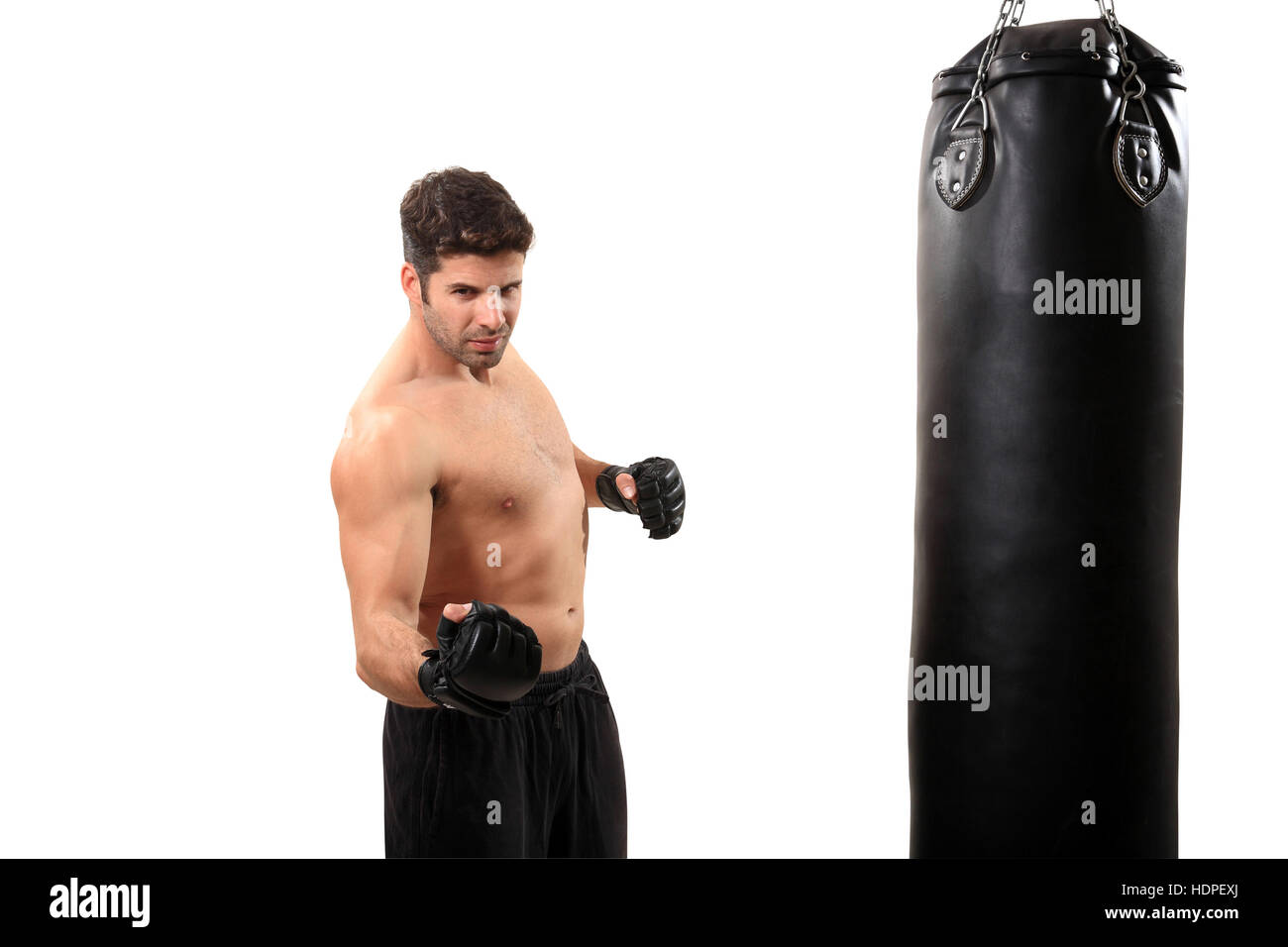 Male boxer training exercising Cut Out Stock Images & Pictures - Alamy