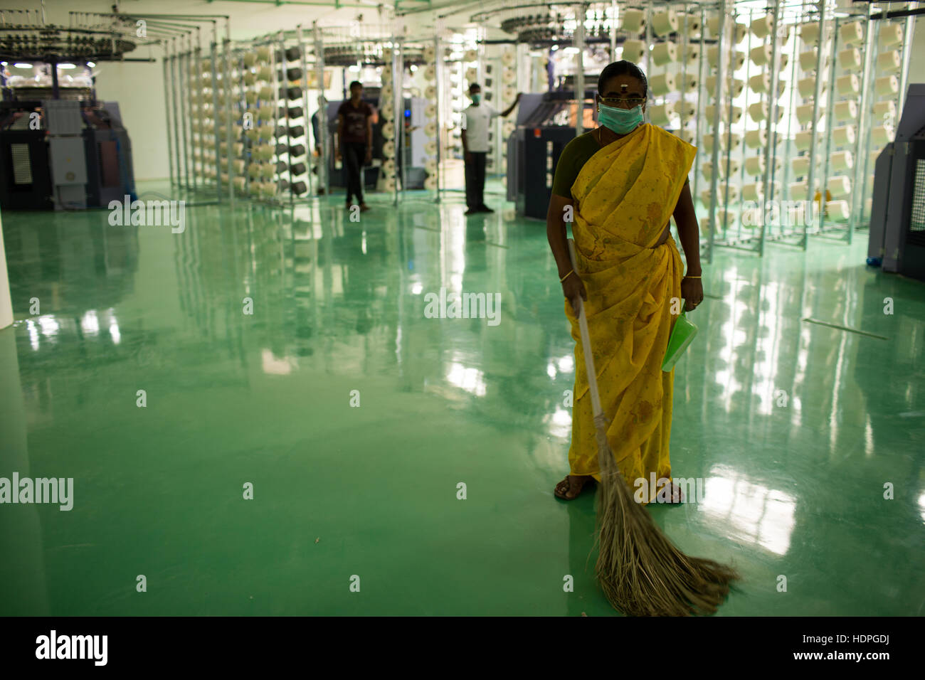 Workers in a sustainable garment factory in north-west India, making ...