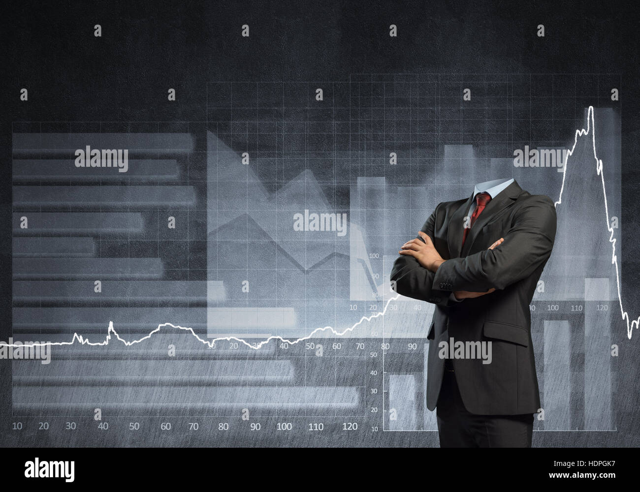 Headless businessman with arms crossed on chest in black suit Stock ...