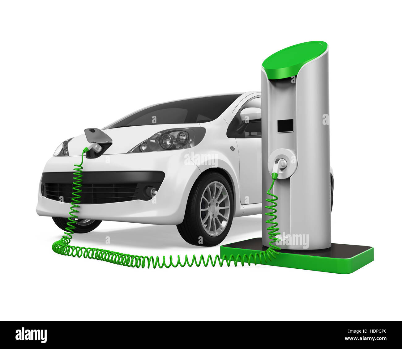 Hybrid electric car charging station Cut Out Stock Images & Pictures ...
