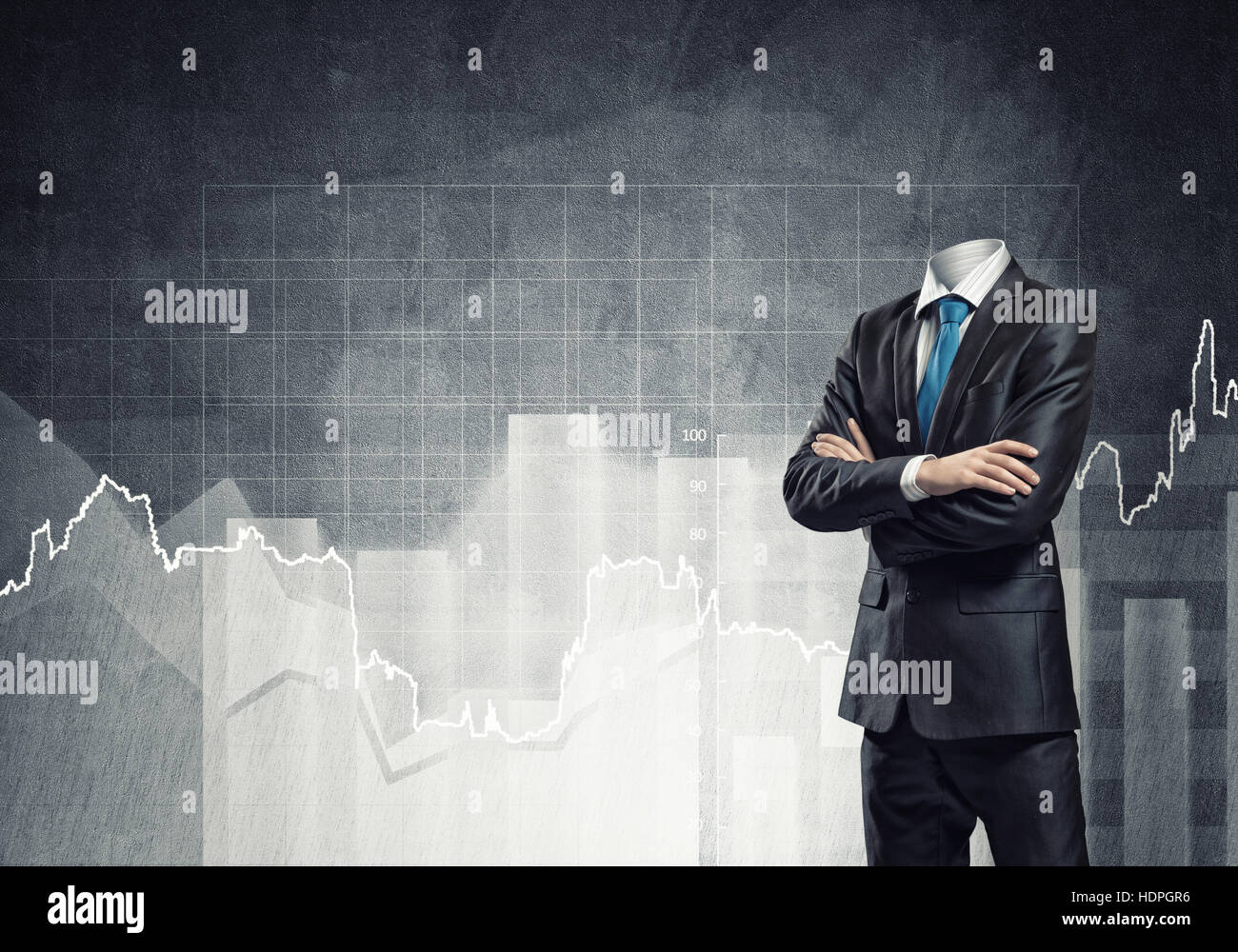 Headless businessman with arms crossed on chest in black suit Stock ...