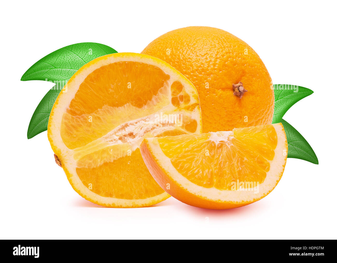 a cut oranges isolated on white background Stock Photo - Alamy