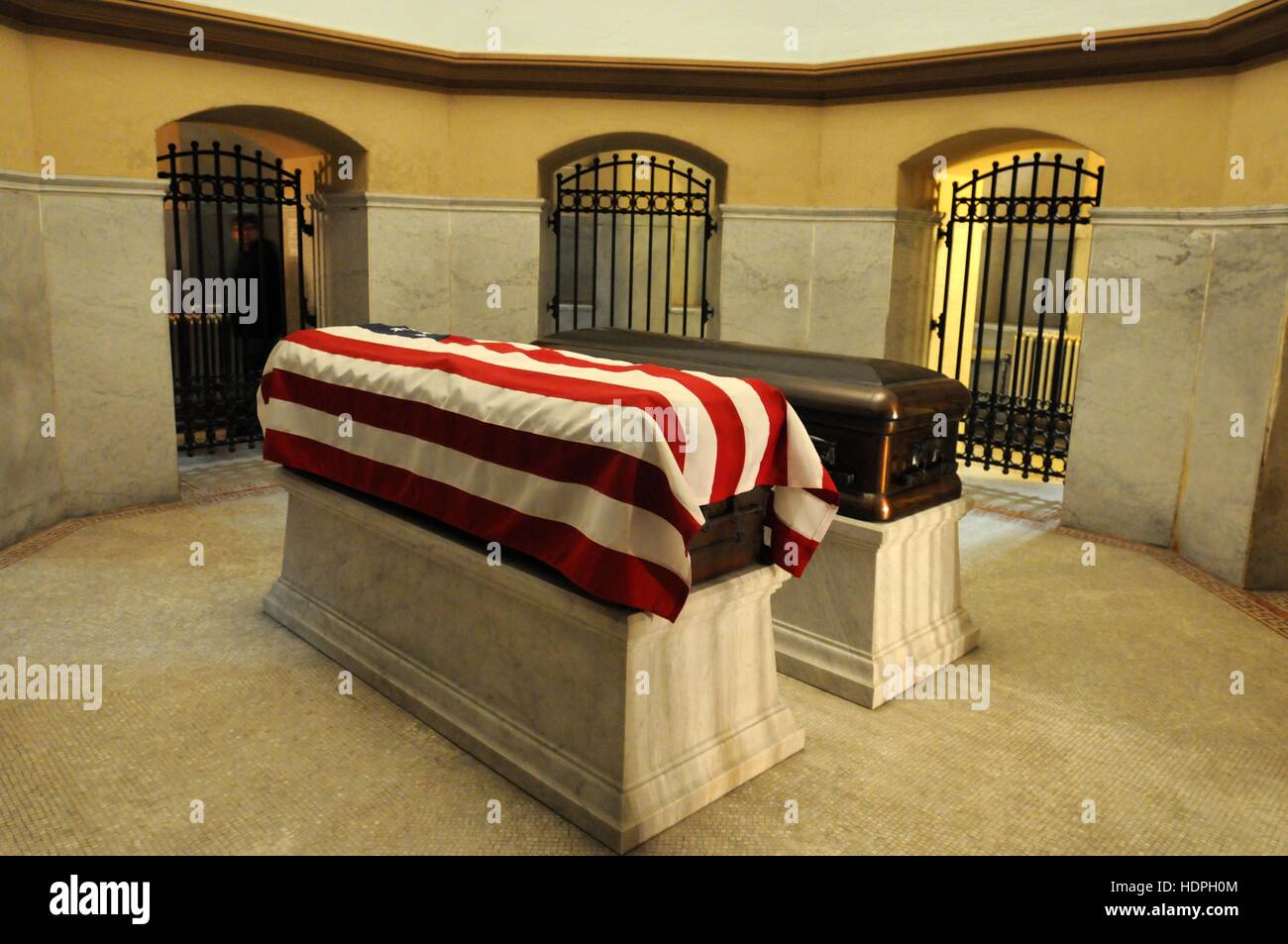 The caskets of former U.S. President James Garfield and wife Lucretia ...