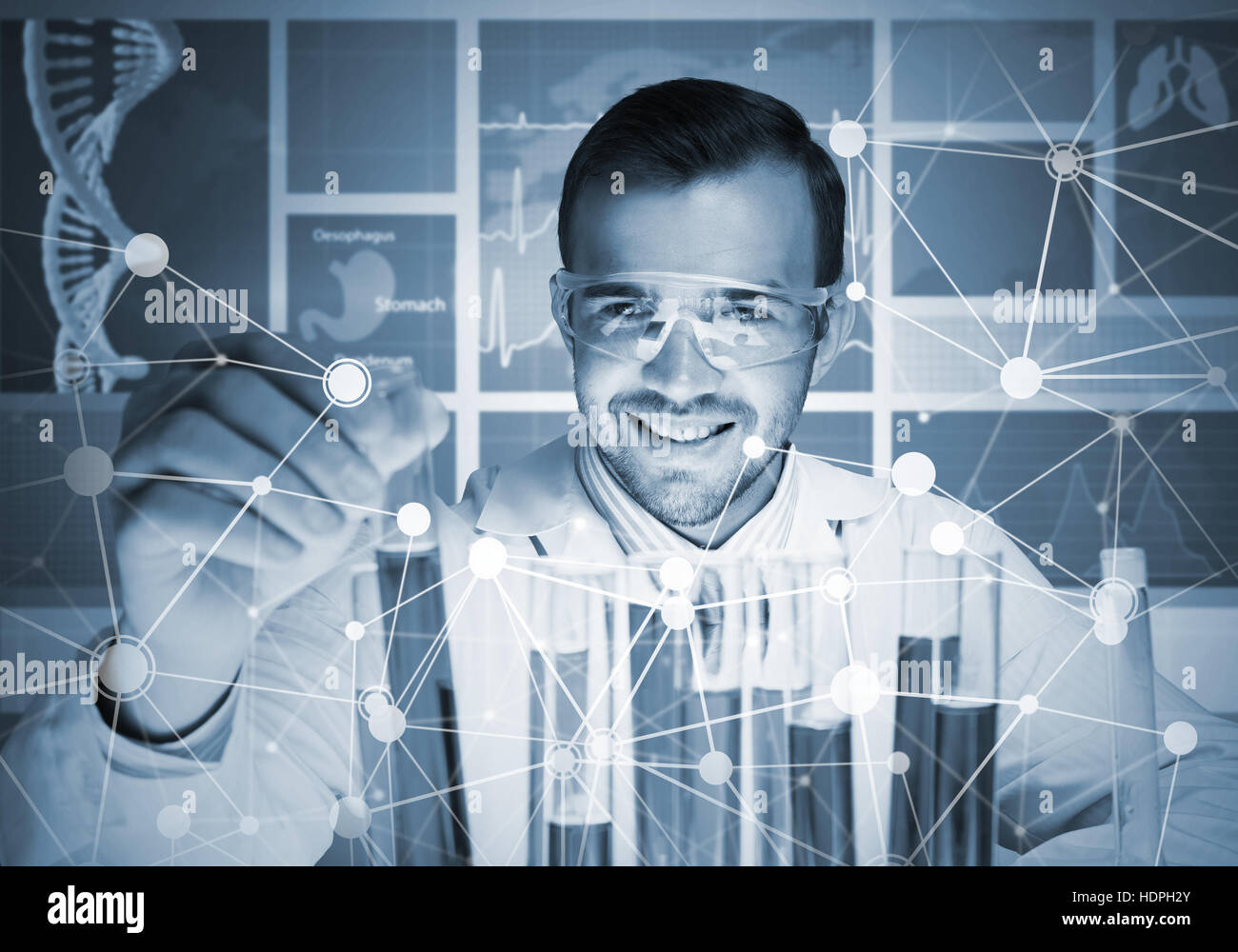 Portrait of concentrated male scientist working with reagents in laboratory Stock Photo - Alamy