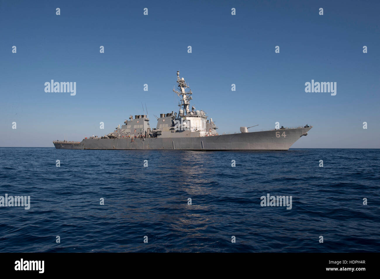 The USN Arleigh Burke-class guided-missile destroyer USS Carney steams ...