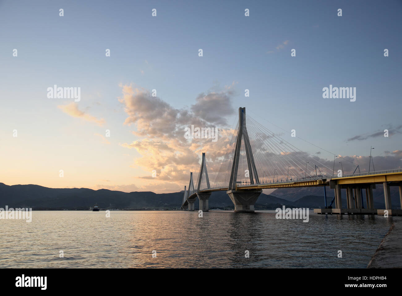 bridge crossing Corinth Gulf strait, Greece Stock Photo - Alamy