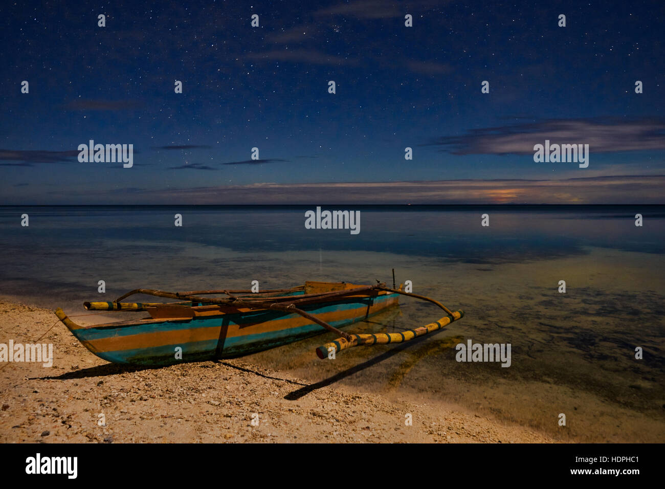 Moonlight boat in the Philippines Stock Photo - Alamy