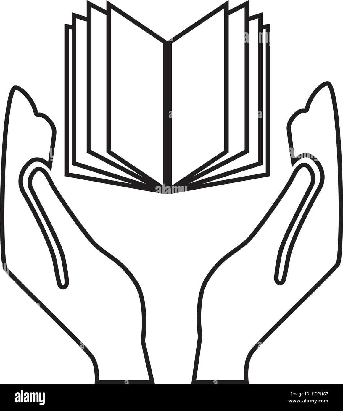 hands human with book vector illustration design Stock Vector Image ...