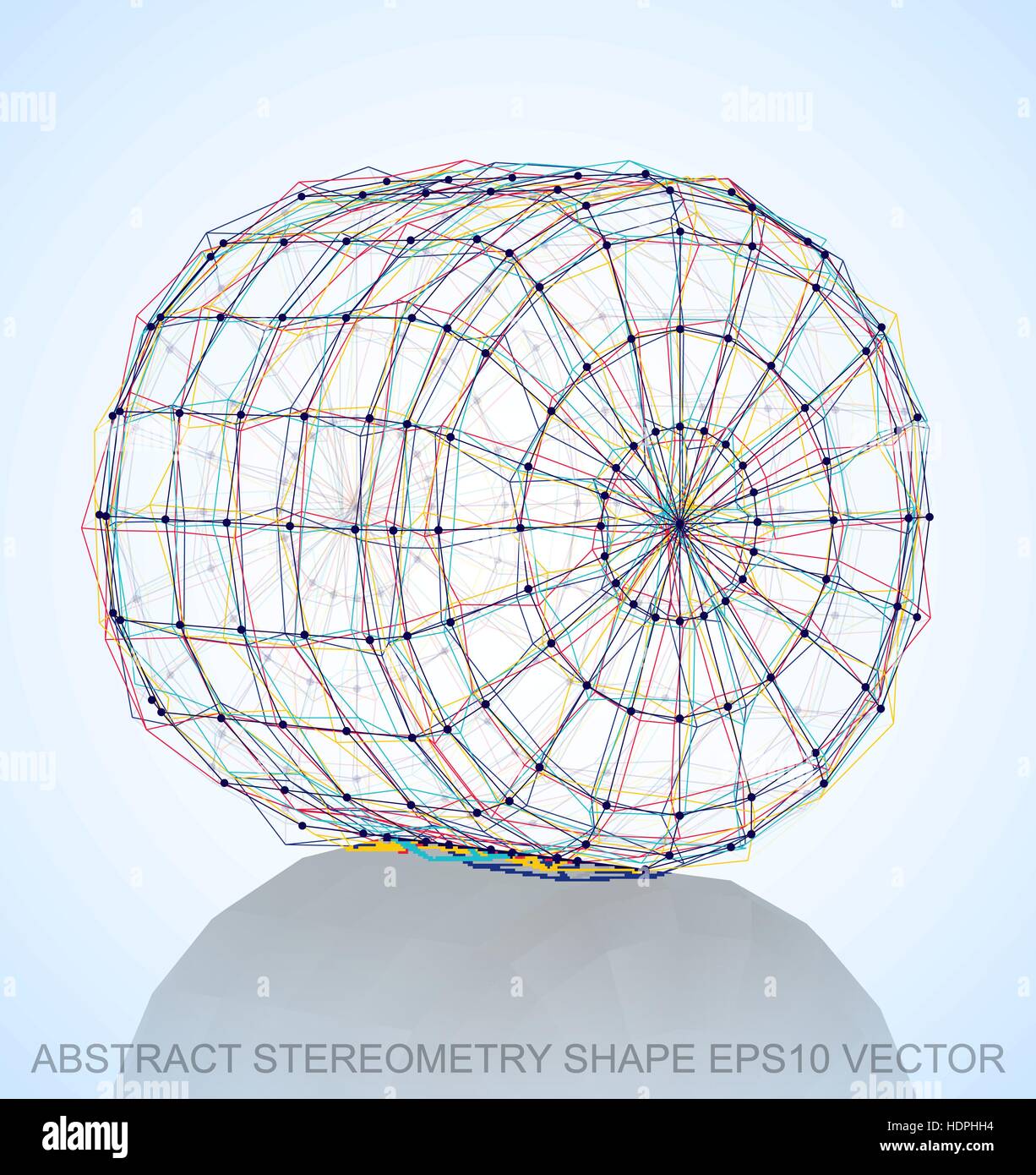 Abstract geometry shape: Multicolor sketched Cylinder with Reflection ...