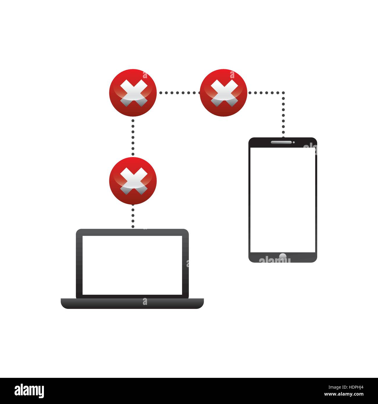 laptop computer and smartphone device with wrong icons Stock Vector ...