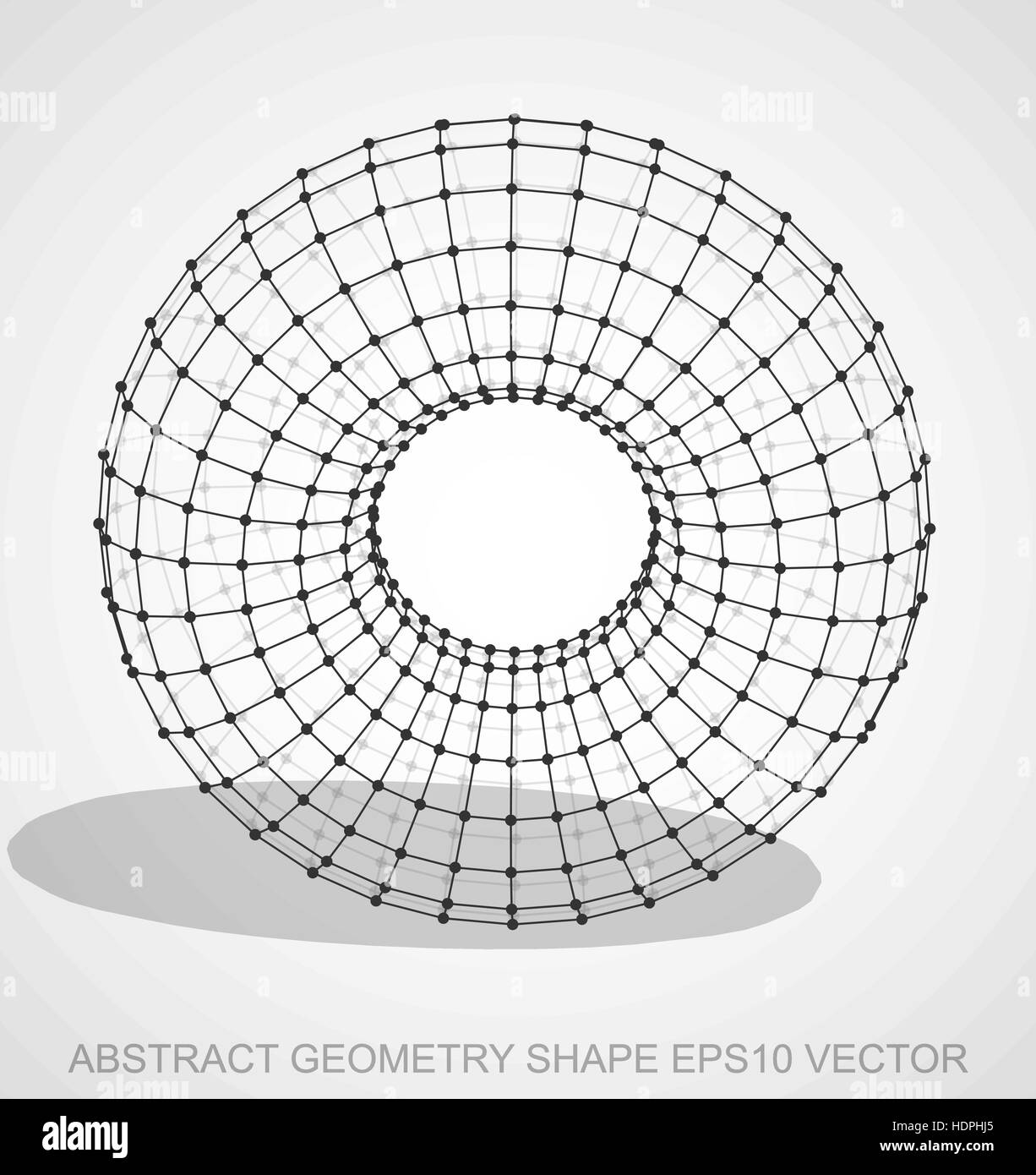 Abstract geometry shape: Black sketched Torus with Transparent Shadow ...