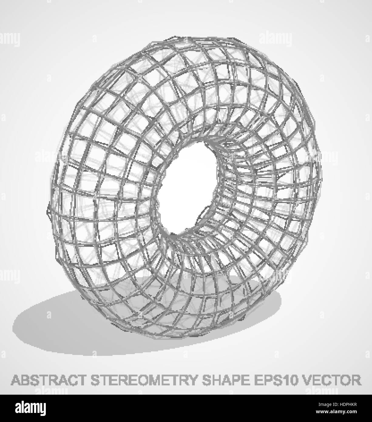 Abstract stereometry shape: Pencil sketched Torus with Transparent ...