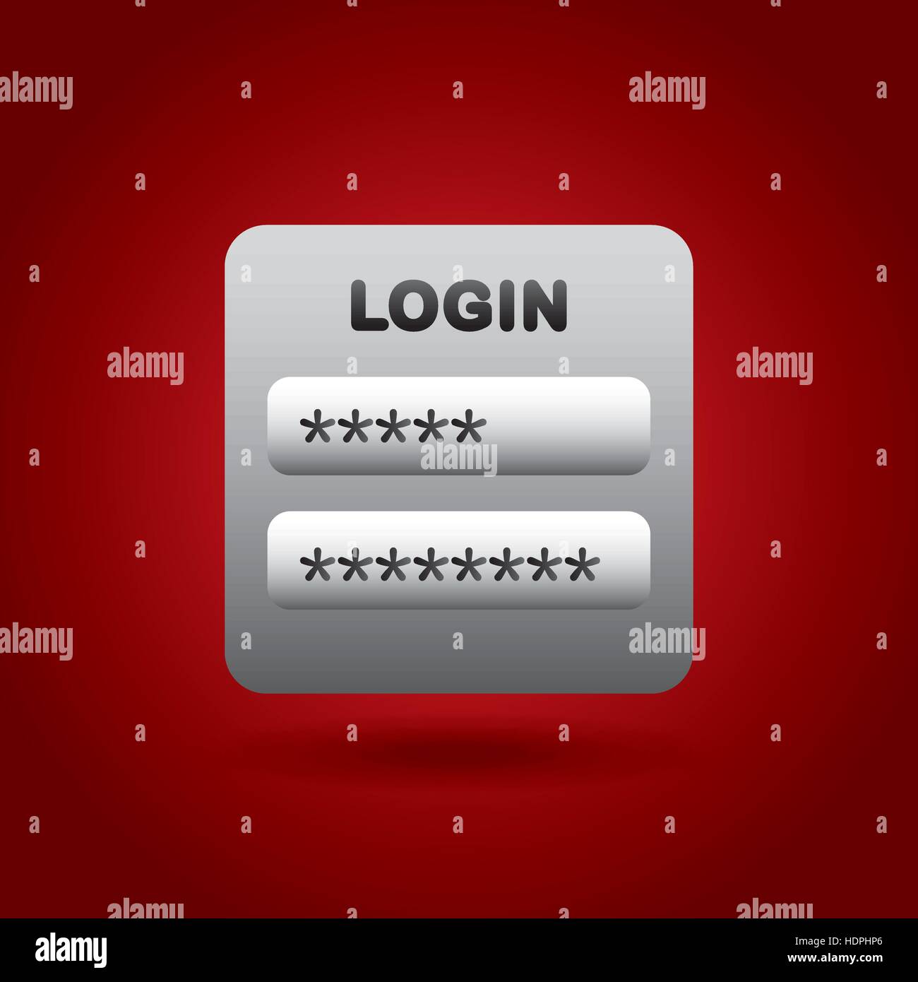 login and password icon over red background. colorful design. vector ...