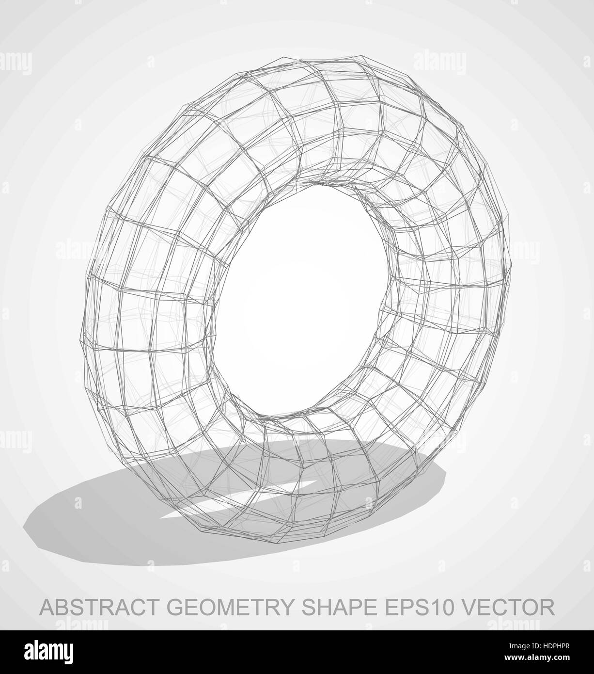 Abstract stereometry shape: Pencil sketched Torus with Transparent ...