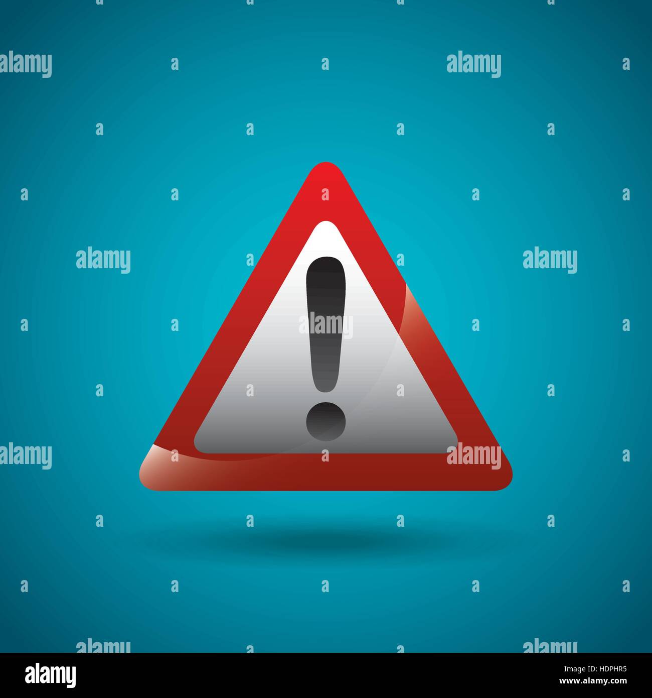 alert sign icon over blue background. colroful design. vector ...