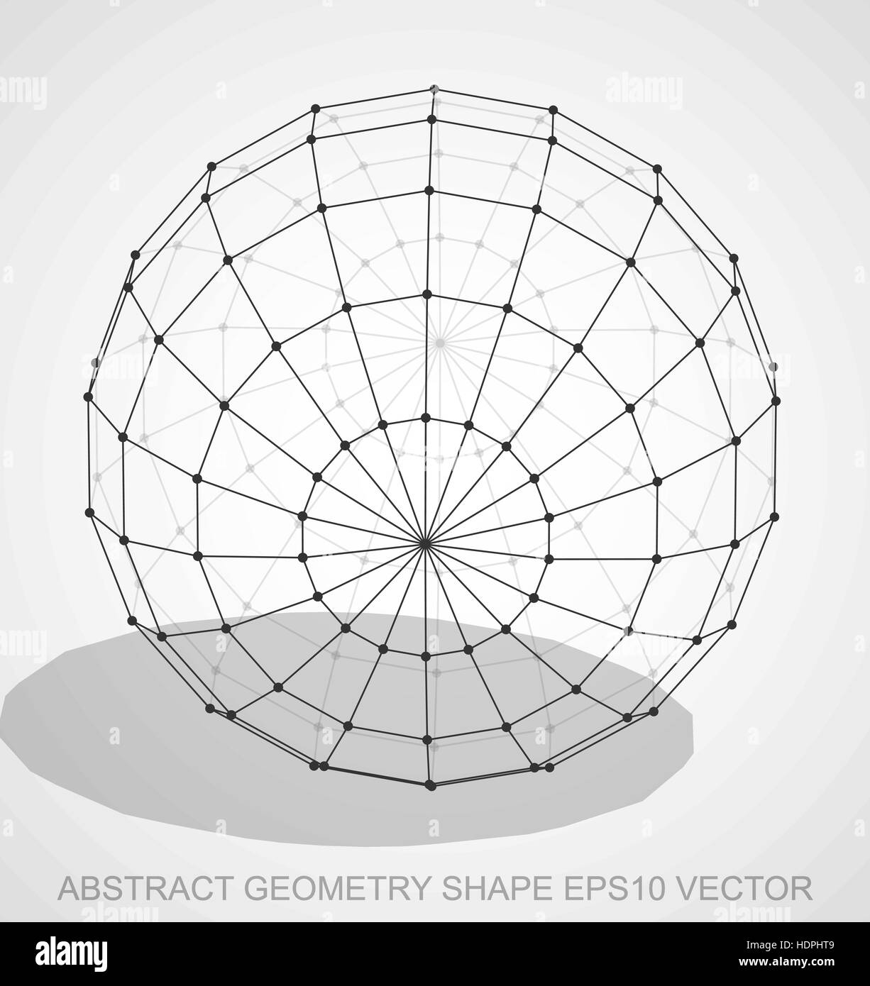 Abstract geometry shape: Black sketched Sphere with Transparent Shadow ...