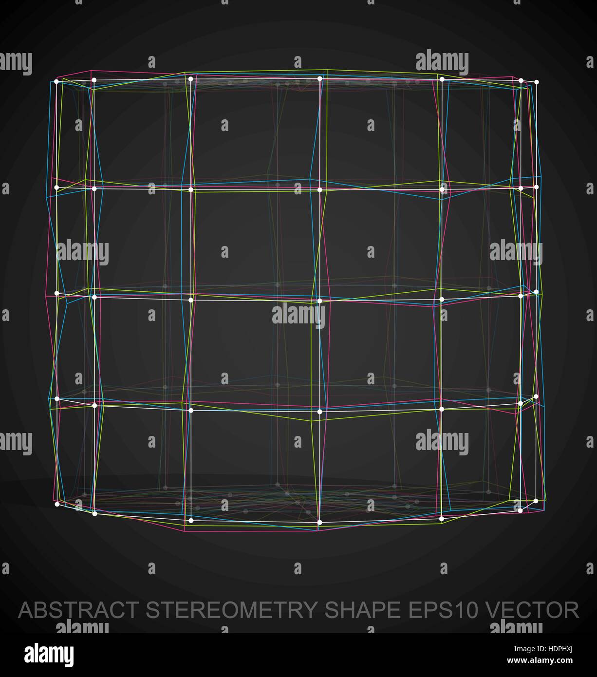 Abstract stereometry shape: Multicolor sketched Cylinder with ...