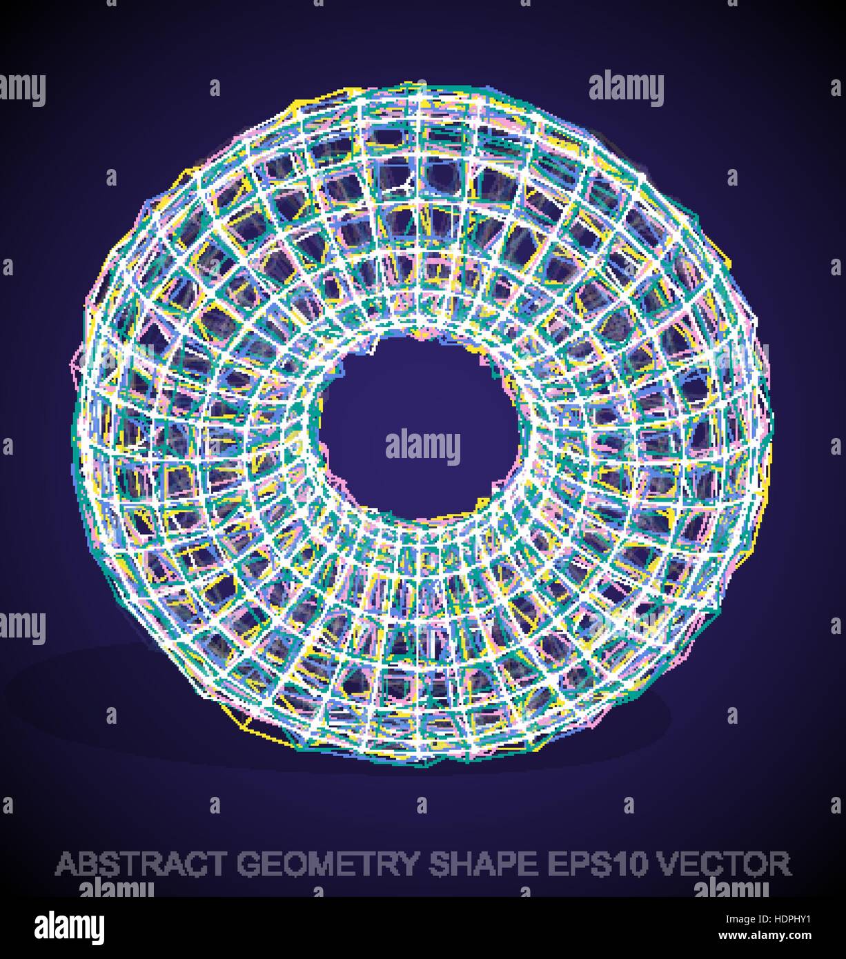 Abstract geometry shape: Multicolor sketched Torus with Transparent ...