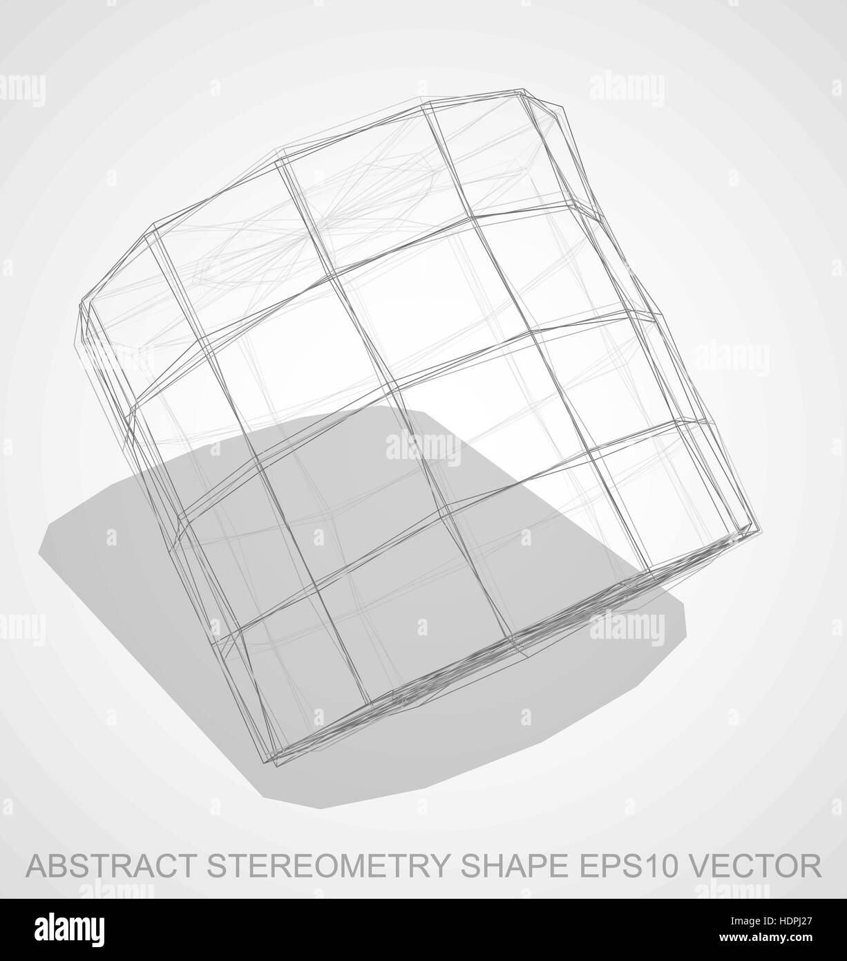 Abstract stereometry shape: Pencil sketched Cylinder with Transparent ...
