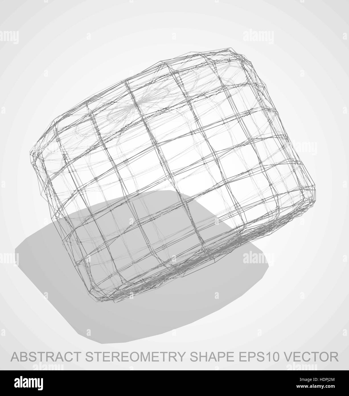 Abstract stereometry shape: Pencil sketched Cylinder with Transparent ...