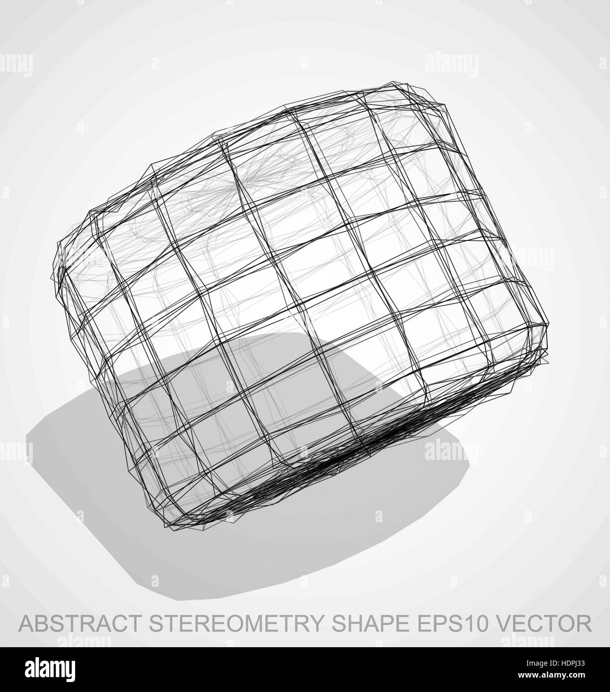 Abstract geometry shape: Ink sketched Cylinder with Transparent Shadow ...