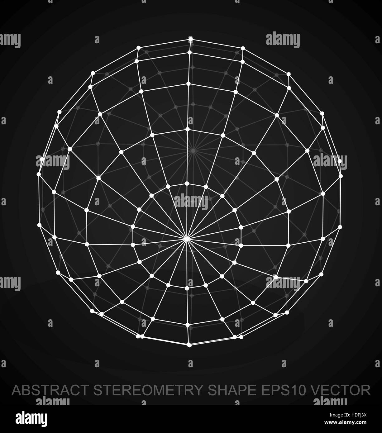 Abstract stereometry shape: White sketched Sphere with Transparent ...