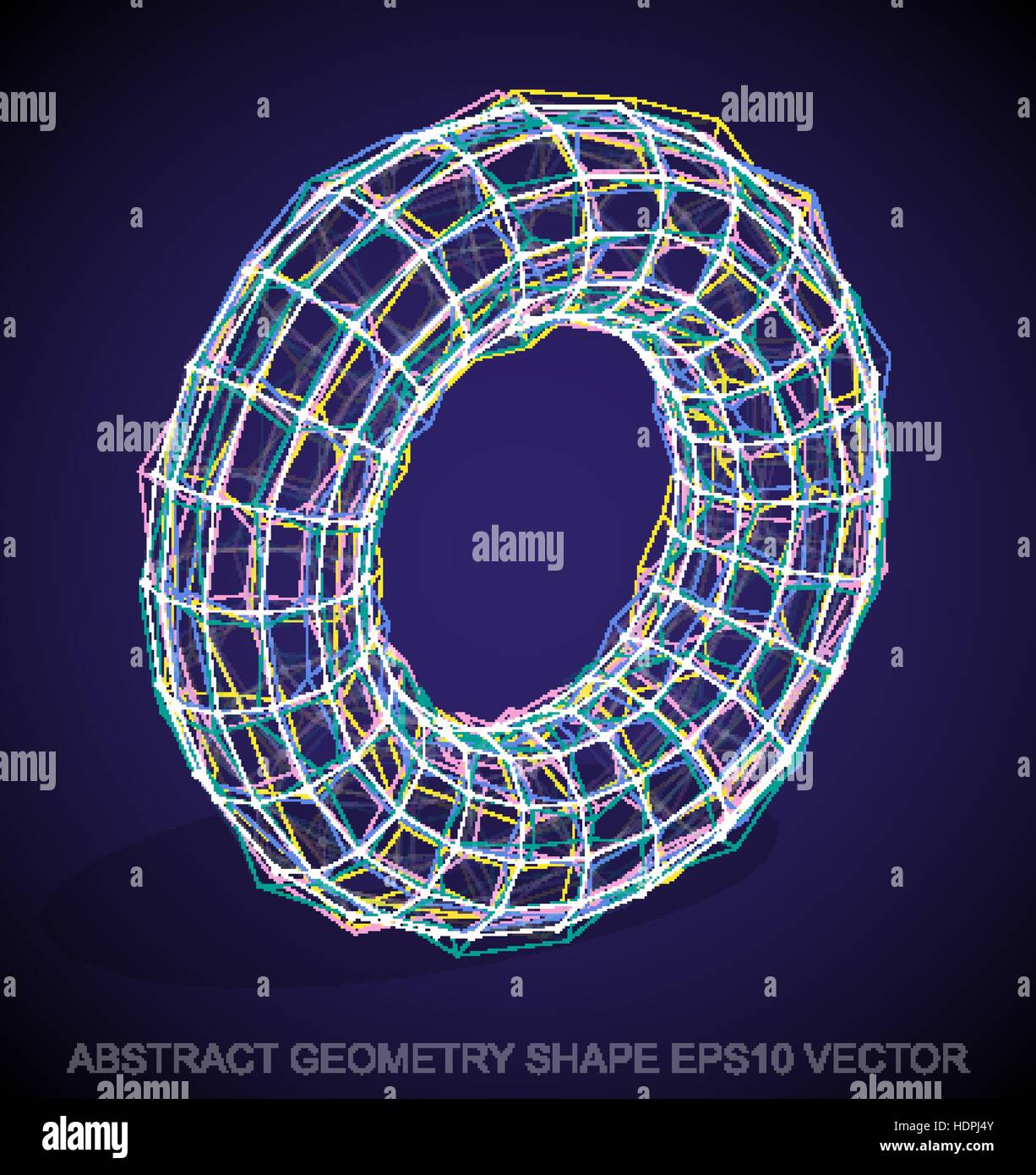 Abstract geometry shape: Multicolor sketched Torus with Transparent ...