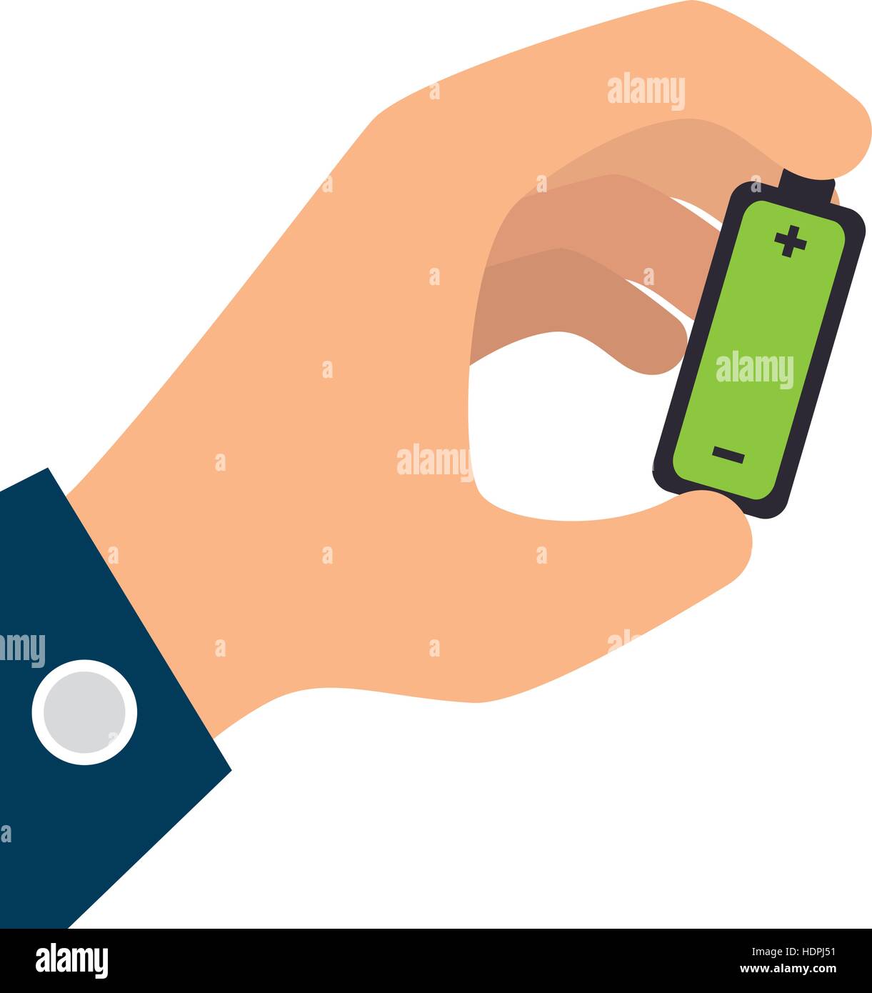 hand human with battery isolated icon vector illustration design Stock ...