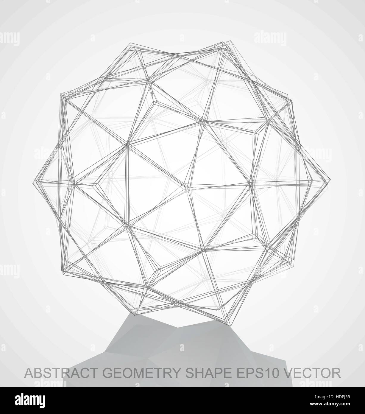 Abstract stereometry shape: Pencil sketched Dodecahedron with ...