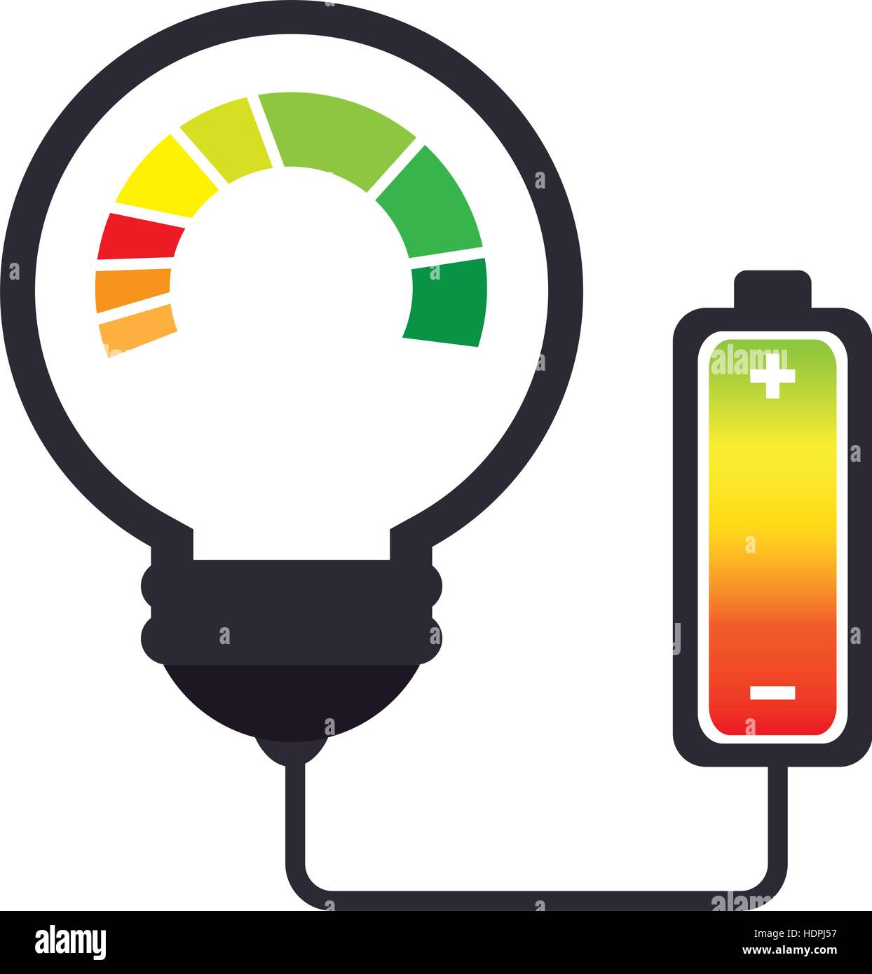 bulb light with battery icon vector illustration design Stock Vector ...