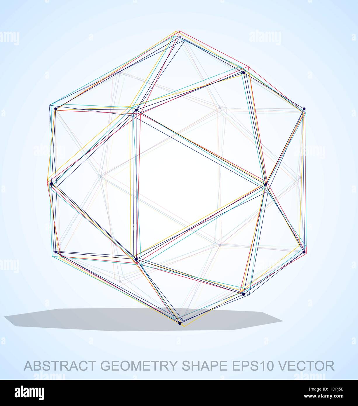 Abstract stereometry shape: Multicolor sketched Octahedron with ...