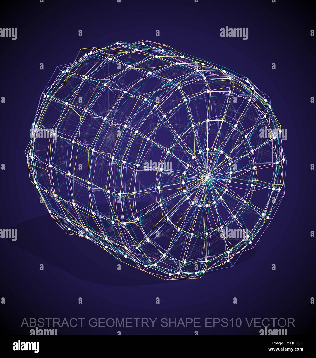 Abstract geometry shape: Multicolor sketched Cylinder with Transparent ...