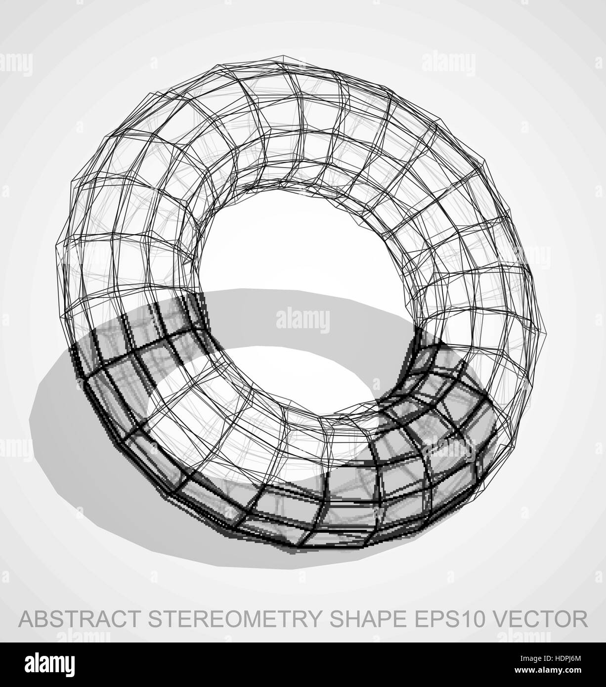 Abstract stereometry shape: Ink sketched Torus with Transparent Shadow ...