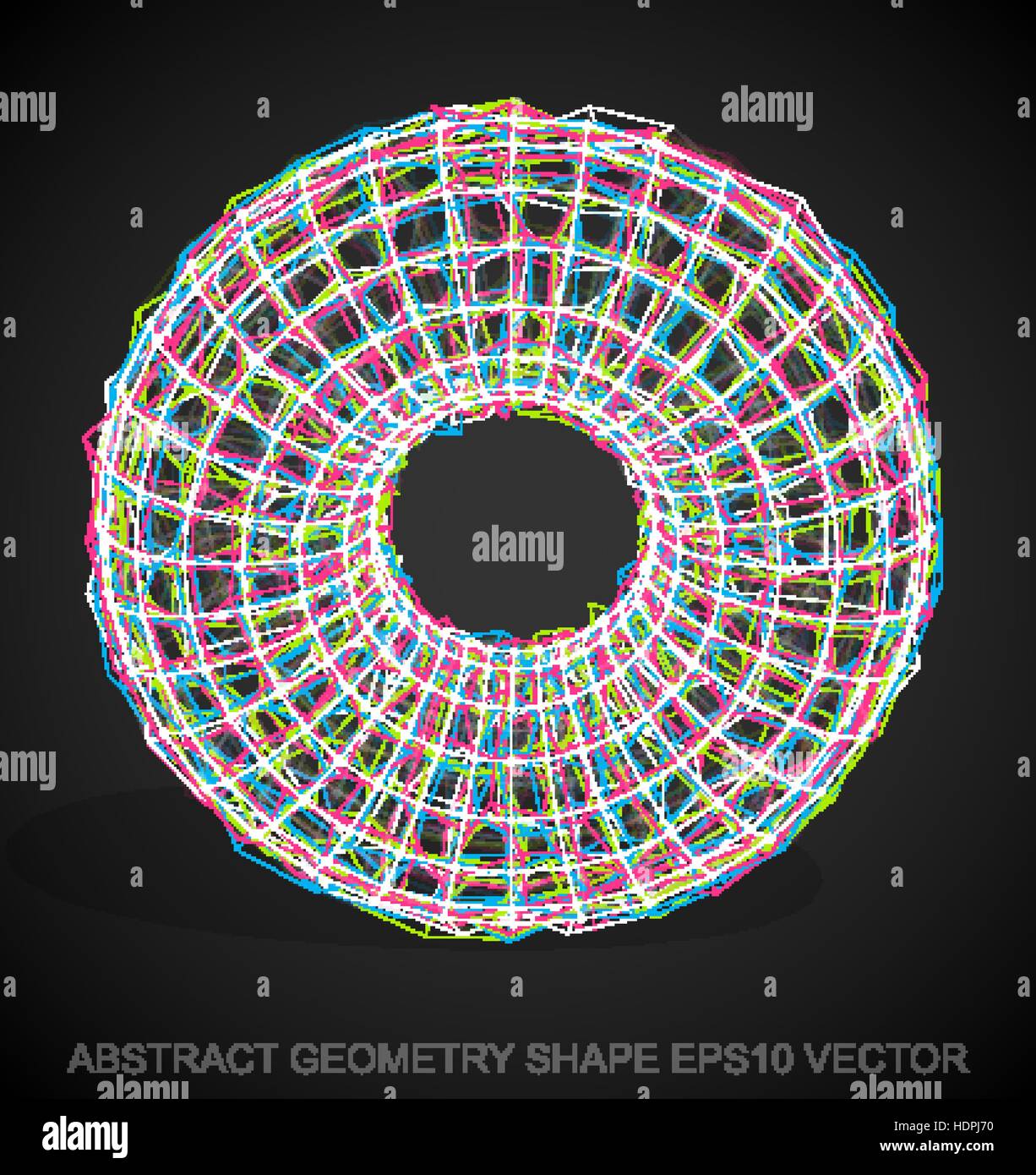 Abstract geometry shape: Multicolor sketched Torus with Transparent ...