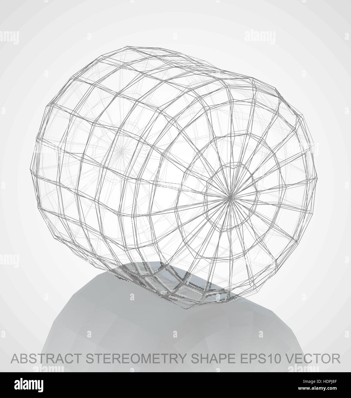 Abstract stereometry shape: Pencil sketched Cylinder with Reflection ...