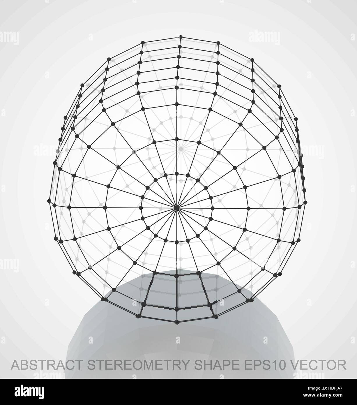Abstract geometry shape: Black sketched Cylinder with Reflection. Hand ...