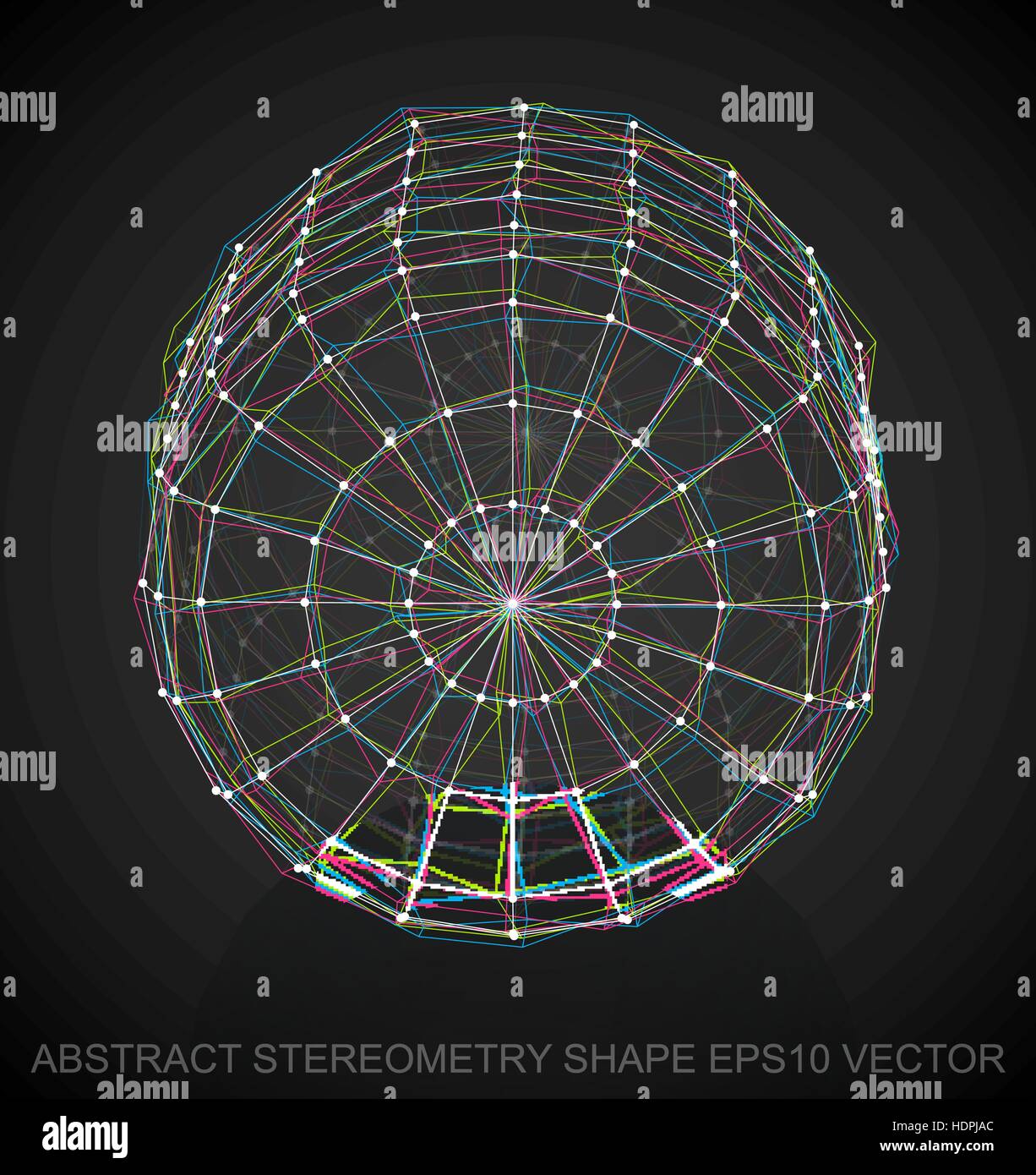 Abstract stereometry shape: Multicolor sketched Cylinder with ...