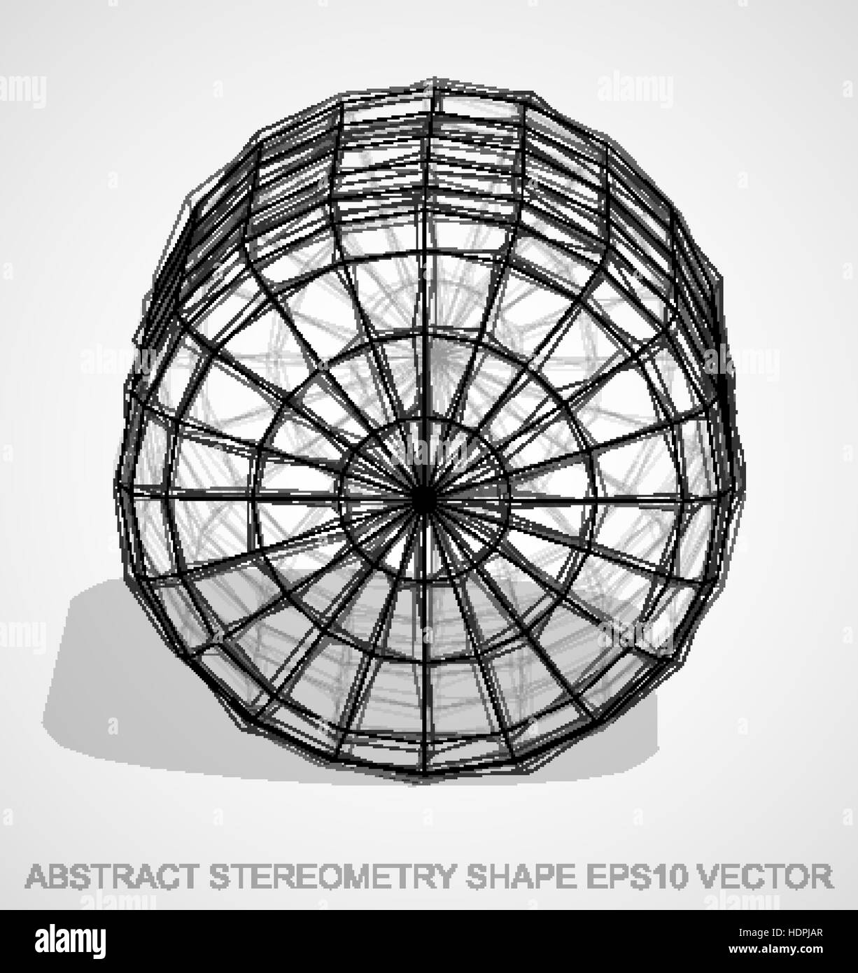 Abstract geometry shape: Ink sketched Cylinder with Transparent Shadow ...