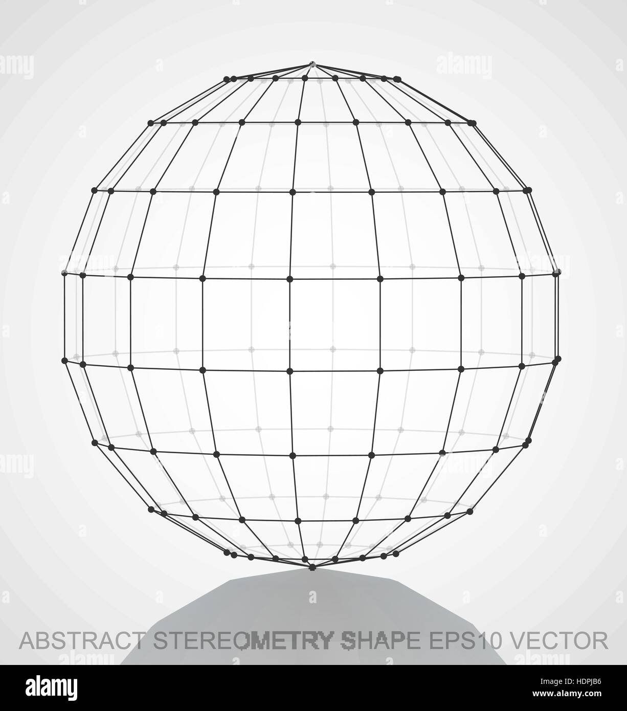 Abstract geometry shape: Black sketched Sphere with Reflection. Hand ...