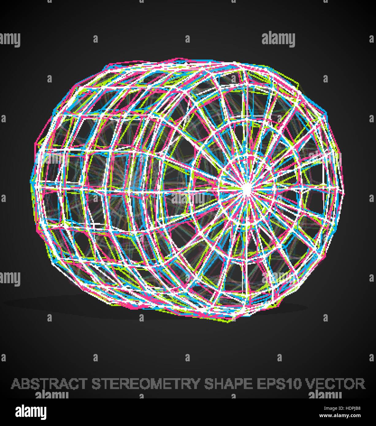 Abstract geometry shape: Multicolor sketched Cylinder with Transparent ...