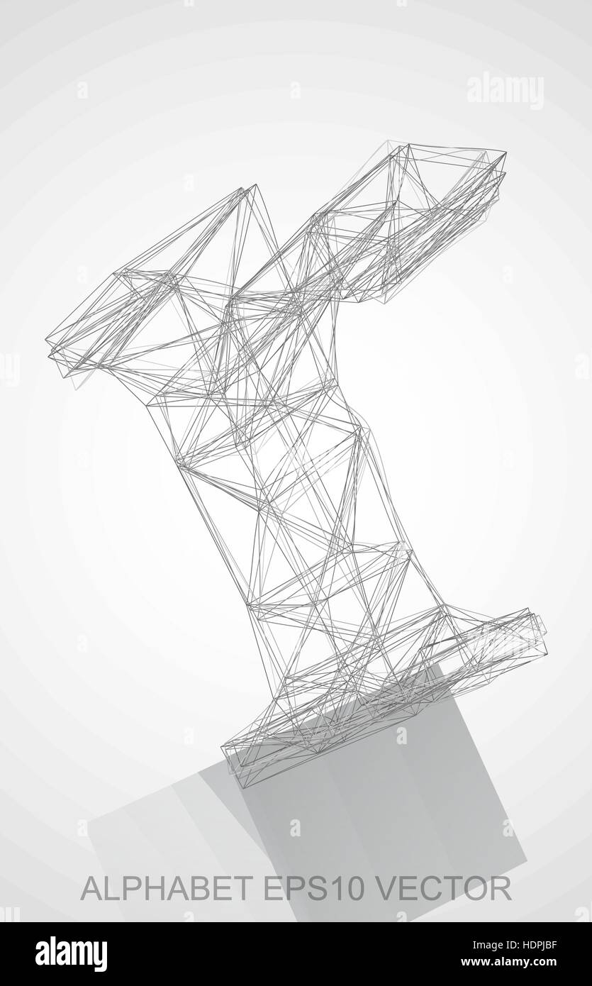 Abstract illustration of a Pencil sketched R with Reflection. Hand ...