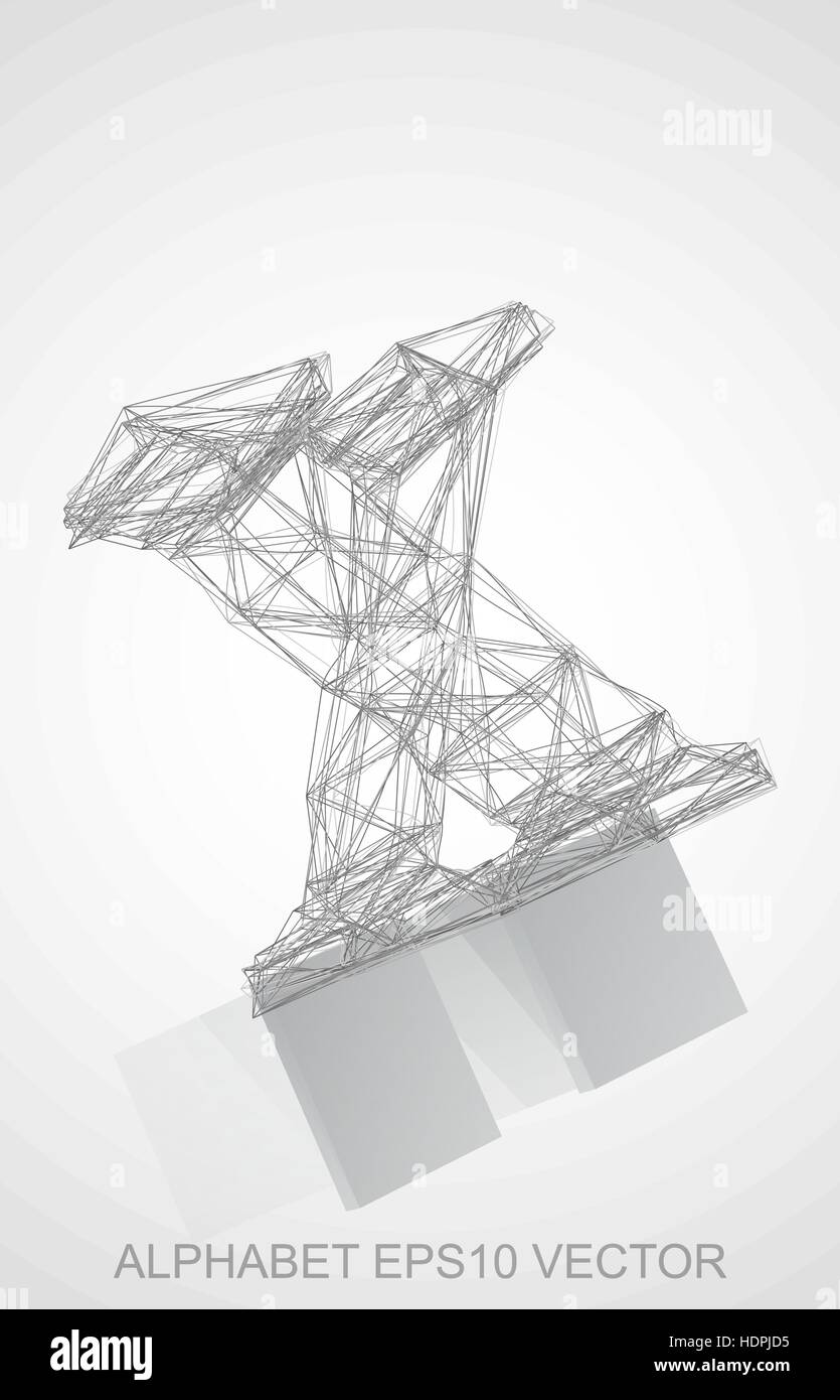 Abstract illustration of a Pencil sketched X with Reflection. Hand ...