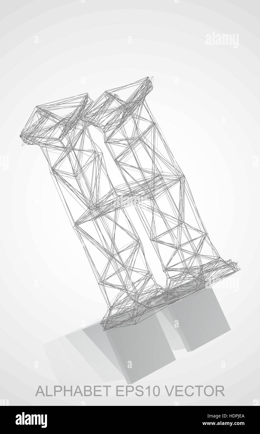 Abstract illustration of a Pencil sketched H with Reflection. Hand ...