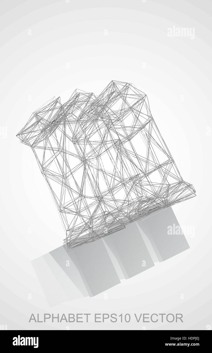 Abstract illustration of a Pencil sketched M with Reflection. Hand ...