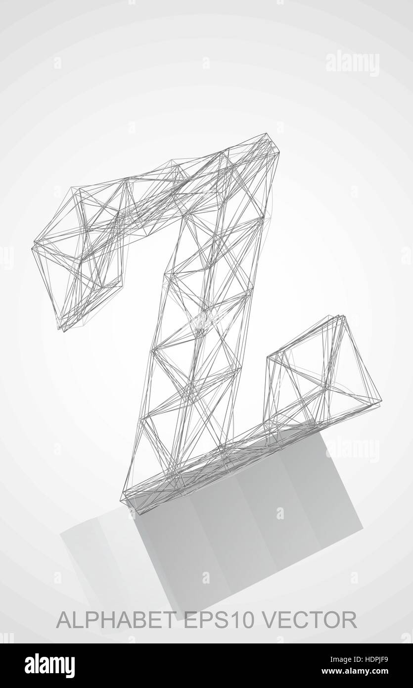 Abstract illustration of a Pencil sketched Z with Reflection. Hand ...