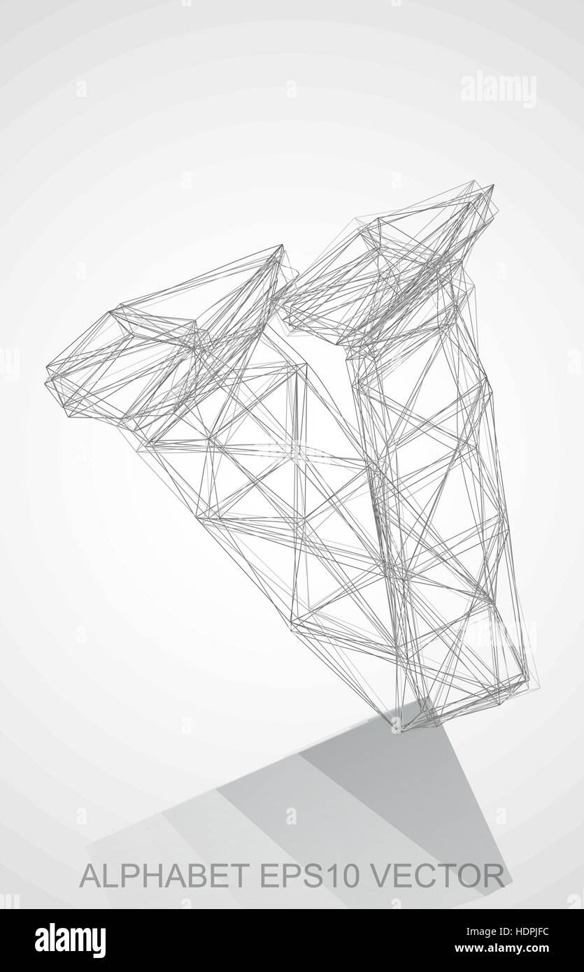 Abstract illustration of a Pencil sketched V with Reflection. Hand ...