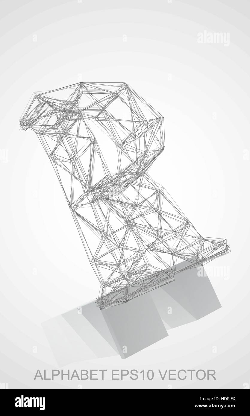 Abstract illustration of a Pencil sketched R with Reflection. Hand ...