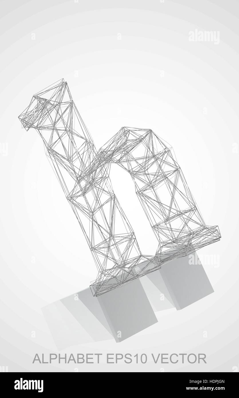 Abstract illustration of a Pencil sketched H with Reflection. Hand ...