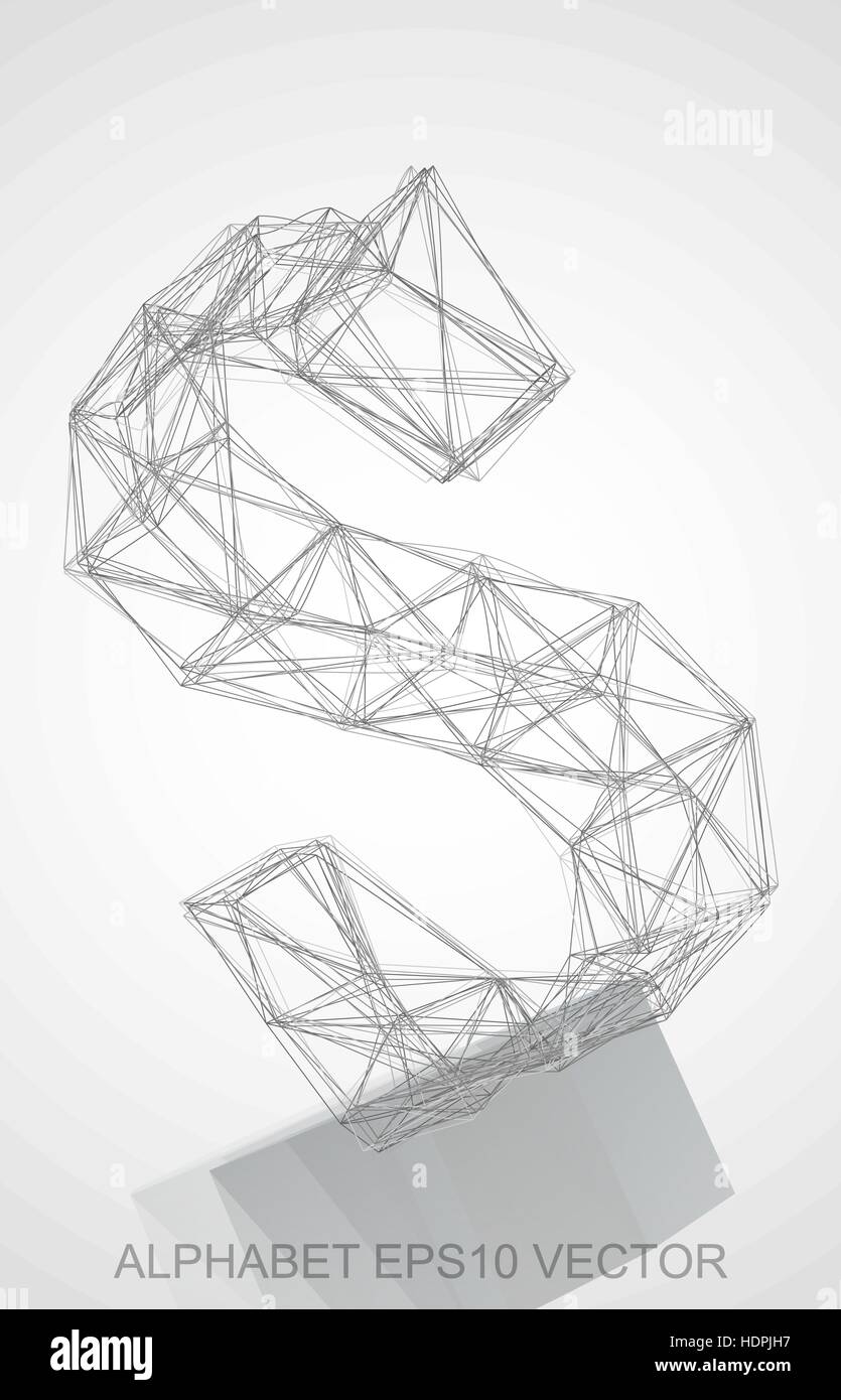 Abstract illustration of a Pencil sketched S with Reflection. Hand ...