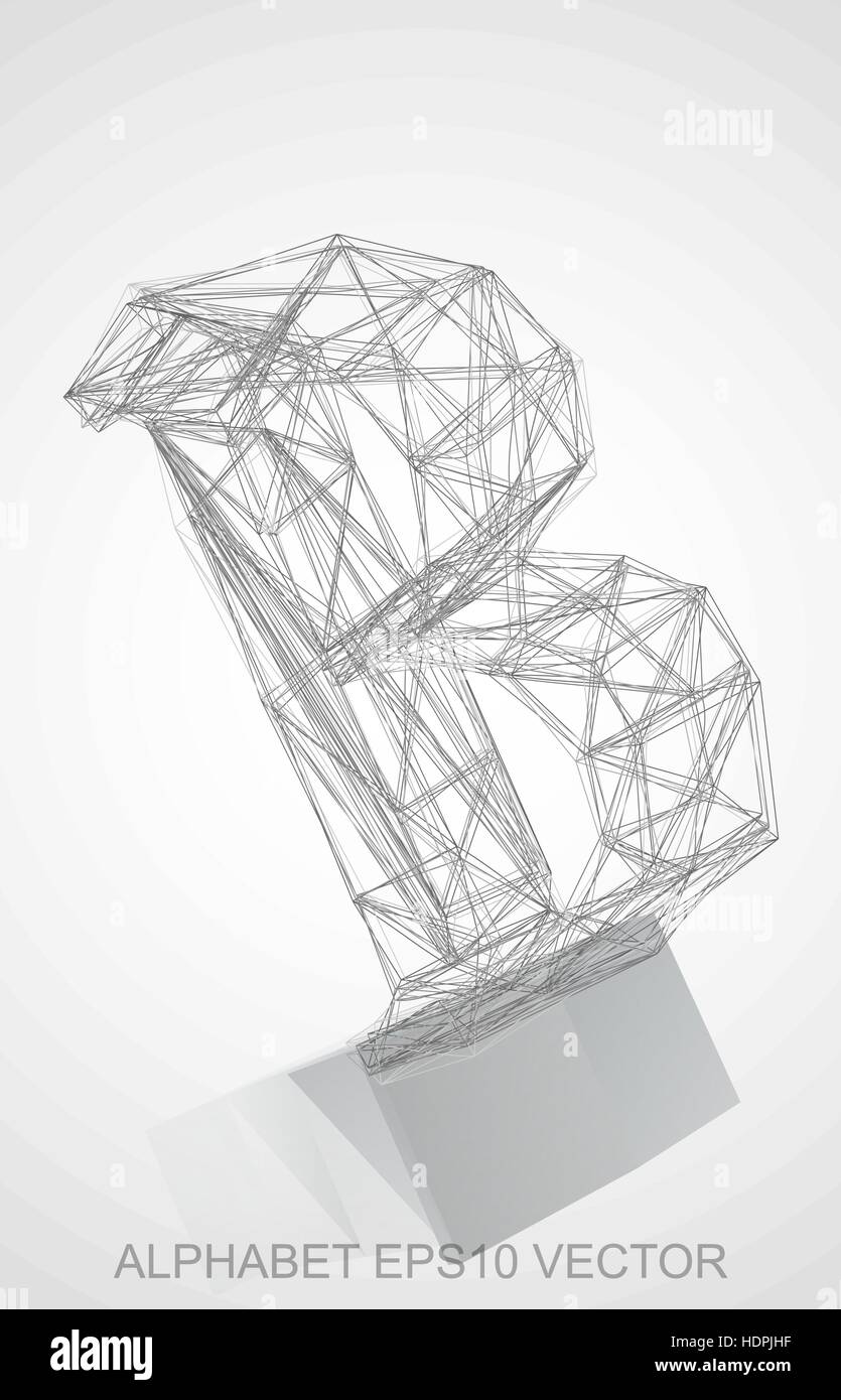 Abstract illustration of a Pencil sketched B with Reflection. Hand ...